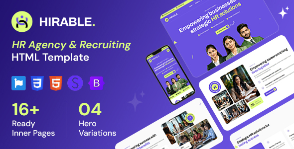 Hirable - Human Resources & Recruiting HTML Template by awaiken | ThemeForest